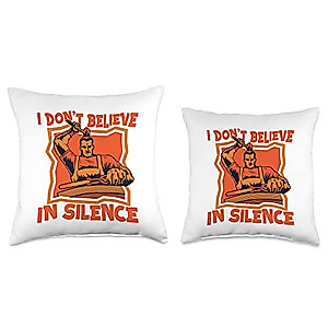 Forging Tools Equipment Kit Gifts For Beginners I Don't Believe in Silence Anvil Hobby Legend Blacksmith Throw Pillow, 16x16, Multicolor