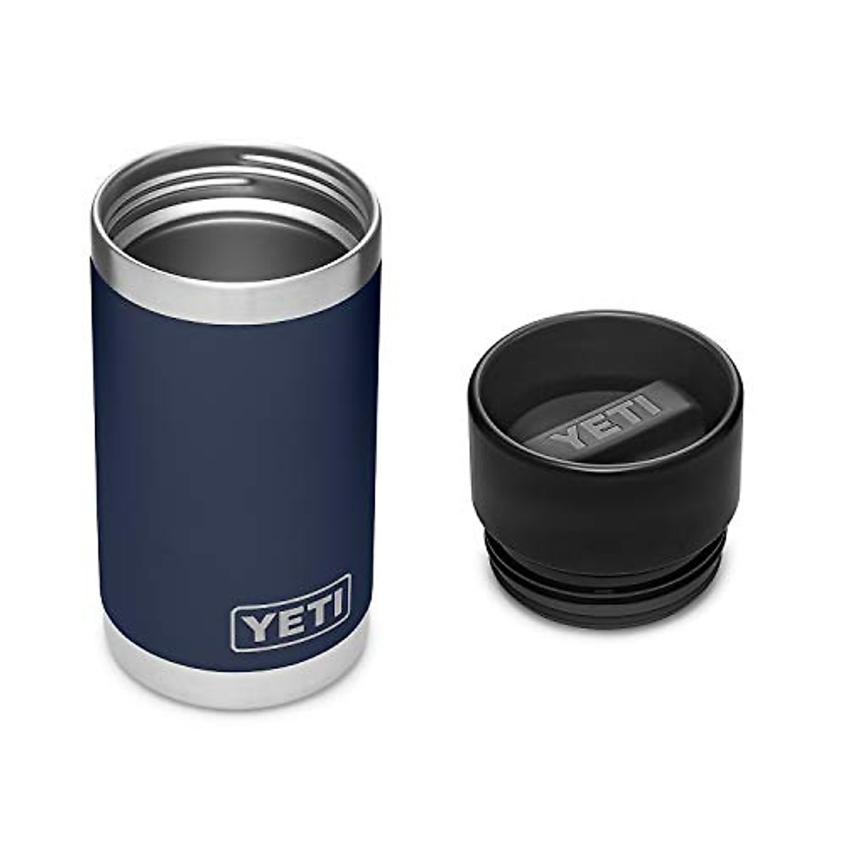 YETI Rambler 12 oz Bottle, Stainless Steel, Vacuum Insulated, with Hot Shot Cap, Navy