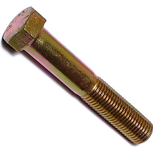 Hard-to-Find Fastener 014973253219 Grade 8 Fine Hex Cap Screws, 7/16-20 x 2-1/2, Piece-25, yellow