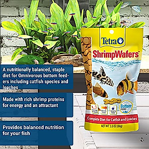 Tetra ShrimpWafers Complete Diet for Catfish and Loaches 3 Ounce