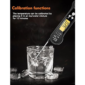 JOYHILL Meat Thermometer Digital for Cooking, Instant Read Meat Thermometer with Foldable Probe, Backlight, Calibration, Magnet, Waterproof Probe Food Thermometer for BBQ, Grill, Deep Frying, Kitchen