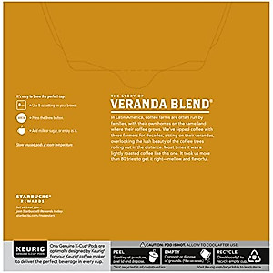 Starbucks Coffee Veranda blend single serve capsules for Keurig K-Cup pod brewers (96 Count)