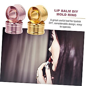 FRCOLOR 4pcs Lipstick Mold DIY Kits Molds for Resin Ring Tool Lip Applicator Silicone Lipstick Ring Lip Balm Lipstick Mould Ring DIY Lipstick Mold Lip Balm DIY Mold Ring Aluminum Tray
