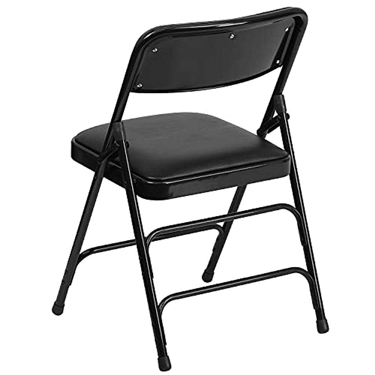 Flash Furniture Hercules Series Metal Folding Chairs for Parties and Weddings, Commercial Event Chairs with Padded Seats, 300-lb. Static Weight Capacity, Set of 4, Black