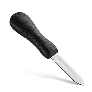 Zsirue Oyster Shucking Knife, 2.75" New Haven Style Oyster Shucker Clam Knife with Non-Slip Poly Handle, Seafood Opener Seafood Tools (Black)