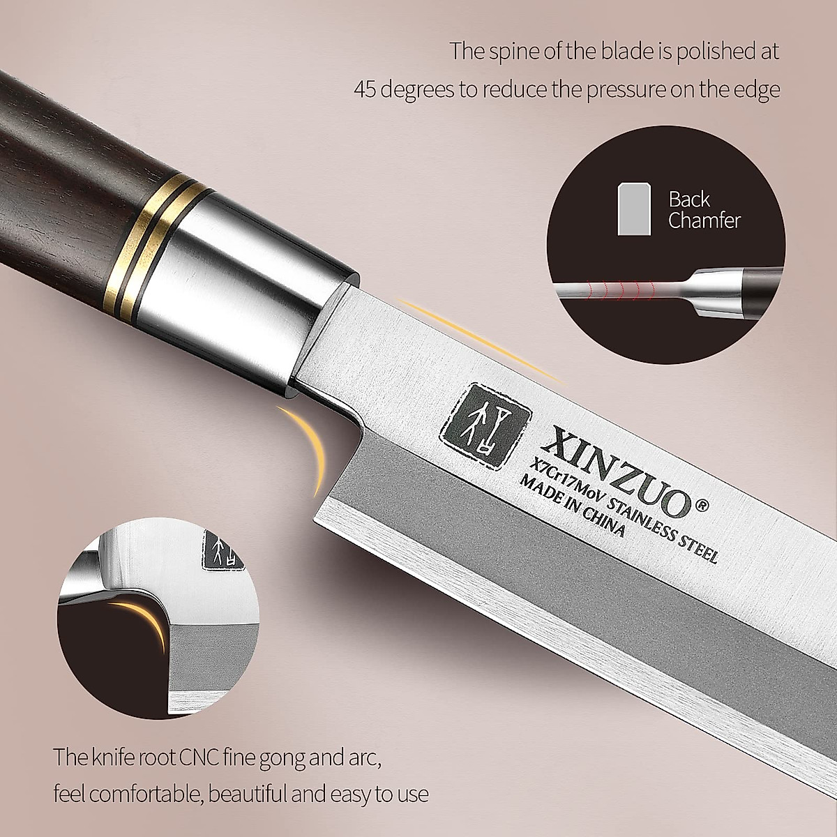 XINZUO 12 Inch Sashimi Knife X7Cr17MoV Forged Steel,Traditional Japanese Crafts Yanagiba Filleting Knife,Single-edged Blade,Professional Chef Sushi Knife-Ebony Wood Handle-Betula Wooden Sheath