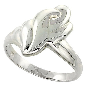 Sterling Silver Freeform Ladies Ring Flawless Quality Finish 3/4 inch wide, size 7