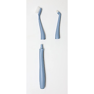 Kitteney Pet Toothbrush for Dogs, Cats with 0.06mm Super Soft Bristles, Head Replaceable, Double Headed Toothbrush for Small to Large Teeth, Easy Teeth Cleaning & Dental Care (Blue)