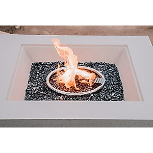 Kante 34.8" W Square Concrete/Metal Outdoor Propane Gas Smokeless Patio Heater, Fire Pit Table 50,000 BTU & Weather Resistant Cover, Light Gray