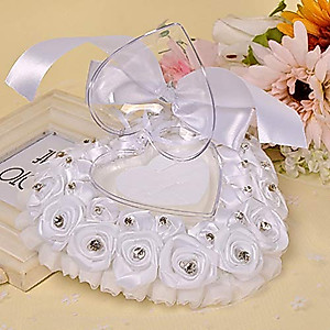 Amosfun Ring Bearer Heart Shape Bride Ring Cushion Ring Pillow for Wedding Engagement Ceremony Supplies