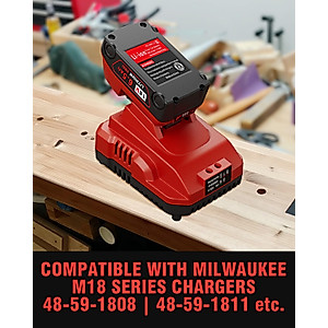 18v Battery 2Pack Replacement for Milwaukee M18 Battery 6.5Ah,High-Capacity Batteries Compaitble with Milwaukee Tools and Charger,2024 Version with N18D Battery Charger