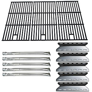 Direct Store Parts Kit DG108 Replacement for Nexgrill 720-0025 Gas Grill Burner, Heat Plate, Cooking Grid (Stainless Steel Burner + Porcelain Steel Heat Plate + Porcelain Cast Iron Cooking Grid)