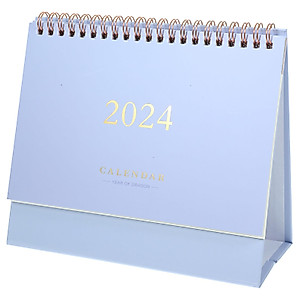 STOBOK 2024 Desk Calendar Tabletop Decor Work Desk Decor Desktop Decor Desk Calendars Office Desk Decorations Desk Pad Calendar Mini Desk Calendar Purple Notebook Bronzing Paper Student