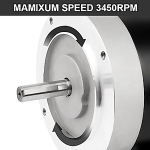 1.5HP Electric Motor General Purpose Motor Single Phase Motor 3450RPM 56C TEFC 115/230V Reversible 5/8" Shaft Diameter