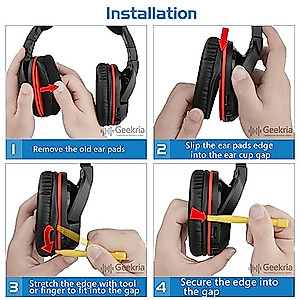 Geekria QuickFit Replacement Ear Pads for Sennheiser HD465, HD485 Headphones Ear Cushions, Headset Earpads, Ear Cups Cover Repair Part (Black)