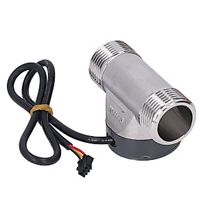 Water Flow Meter Flowmeter, Water Flow Counter Flow Sensor Counter Sensor Stainless Steel for Pool Fish Pond 3.5‑24V DC