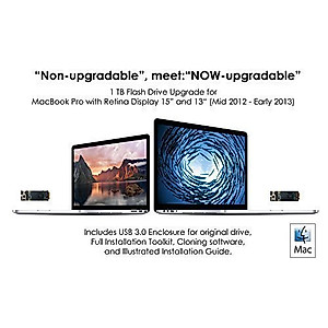 MCE Technologies 1TB Internal SSD Flash Upgrade for MacBook Pro Retina (Mid 2012 - Early 2013) - Includes USB 3.0 Enclosure for Original Drive & Install Kit!