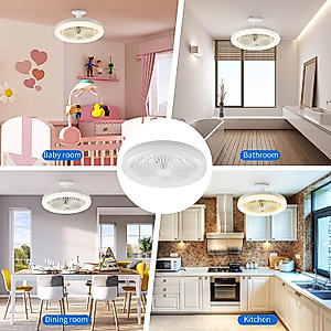 𝟮𝟬𝟮𝟯 𝗡𝗲𝘄 Ceiling Fans with Lights | Ceiling Fans with Lights and Remote Control E26 | Light Fixture Ceiling Fan Dimmable LED Reversible Blades Timing for Bedroom, Kitchen, Living Room
