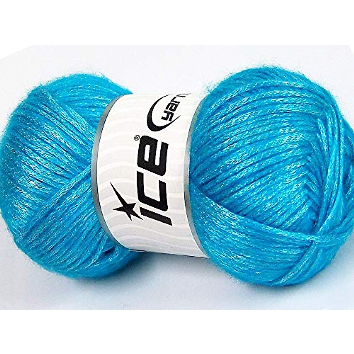 Glam Universe Metallic Shine Fuzzy Wool Nylon Blend Yarn 100 Grams, 250 Yards - Turquoise