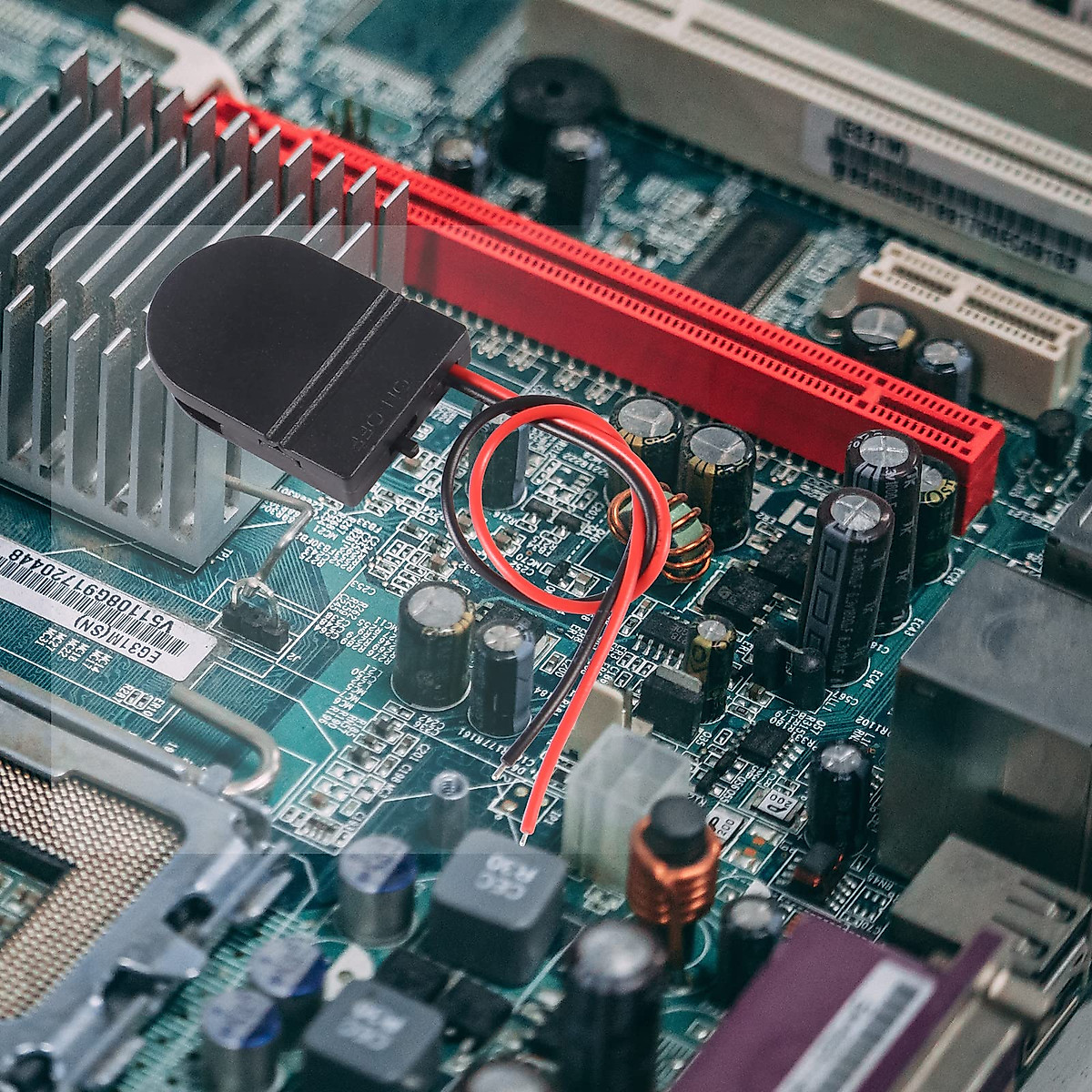 Aobao 15pcs cr2032 Battery Holder, CR2032 Battery Holder with Switch, Coin Cell Holder, 1 x 3V CR2032 Button Coin Cell Battery Holder with Leads On Off Switch (Black)