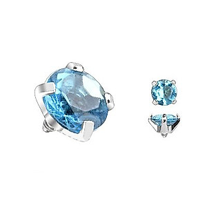 BodyJewelryOnline Jeweled Dermal Tops [18 Pieces], 3mm Cubic Zirconia Gems, Color Include [Purple/Blue/Clear/Green/Black/More], 316L Surgical Steel, Hypoallergenic, Nickel-Free