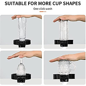 GORDEE Kitchen Sink Glass Rinser, Bottle Cup Washer Cleaner Accessories Specially Designed for Kitchen Bar, Powerful Automatic Flushing Device, Matte Black
