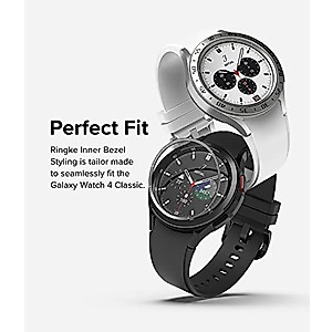 Ringke Inner Bezel Styling Compatible with Samsung Galaxy Watch 4 Classic 42mm, Stainless Steel Anti-Scratch Inner Bezel Ring Protective Cover - 42-IN-03 (ST) Silver