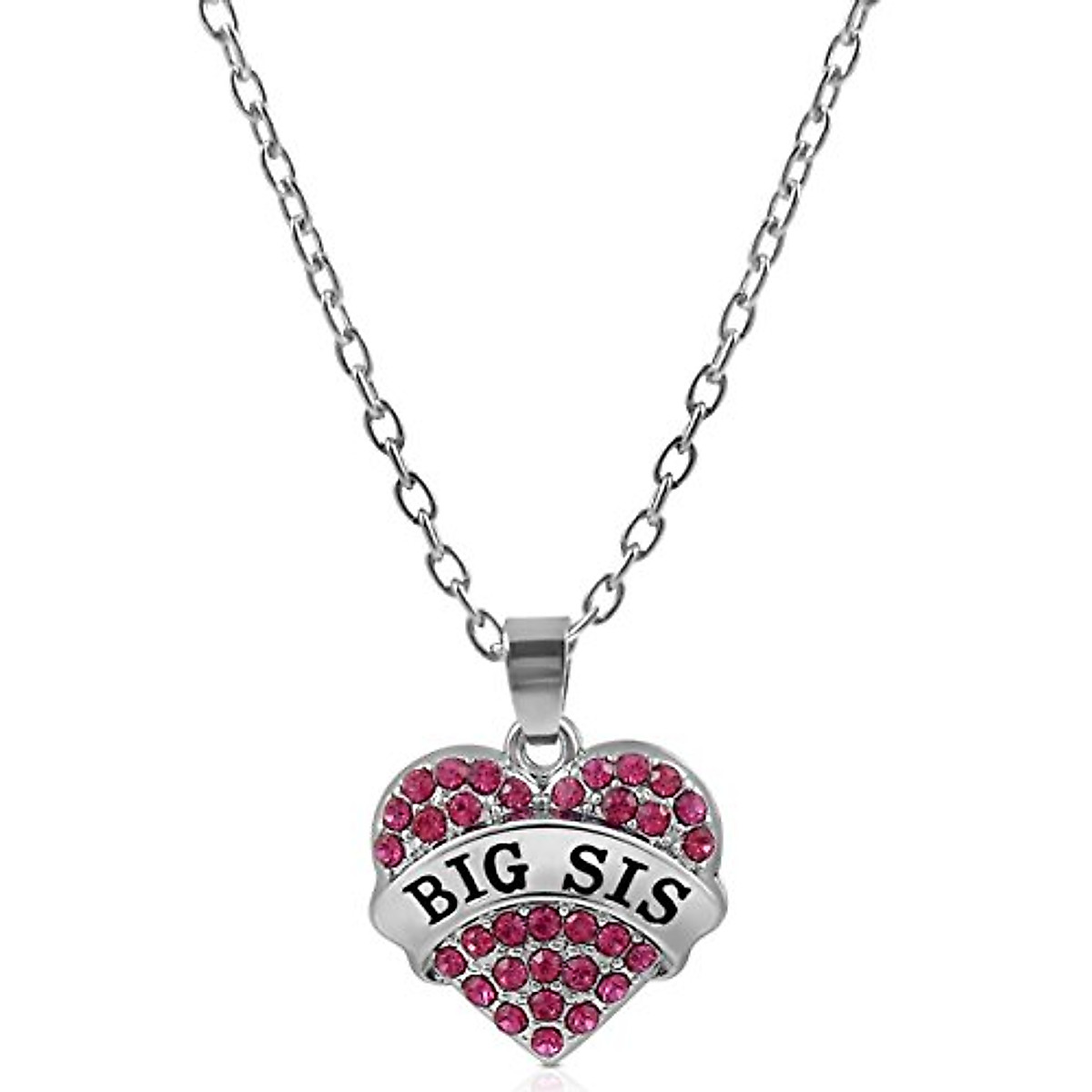 Cute Gifts for Girls, Teens, Tweens, Nieces, Granddaughters, Stocking Stuffer Ideas, Big Sis & Lil Sis Valentine Heart Necklace Set, 2 Sister Necklaces for Teens & Girls, Big & Little Sisters Jewelry Gifts for Twin Girls, Christmas Jewelry Presents (Dark