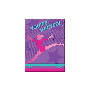 Creative Converting 347441 Gymnastic Party Foldover Invitation