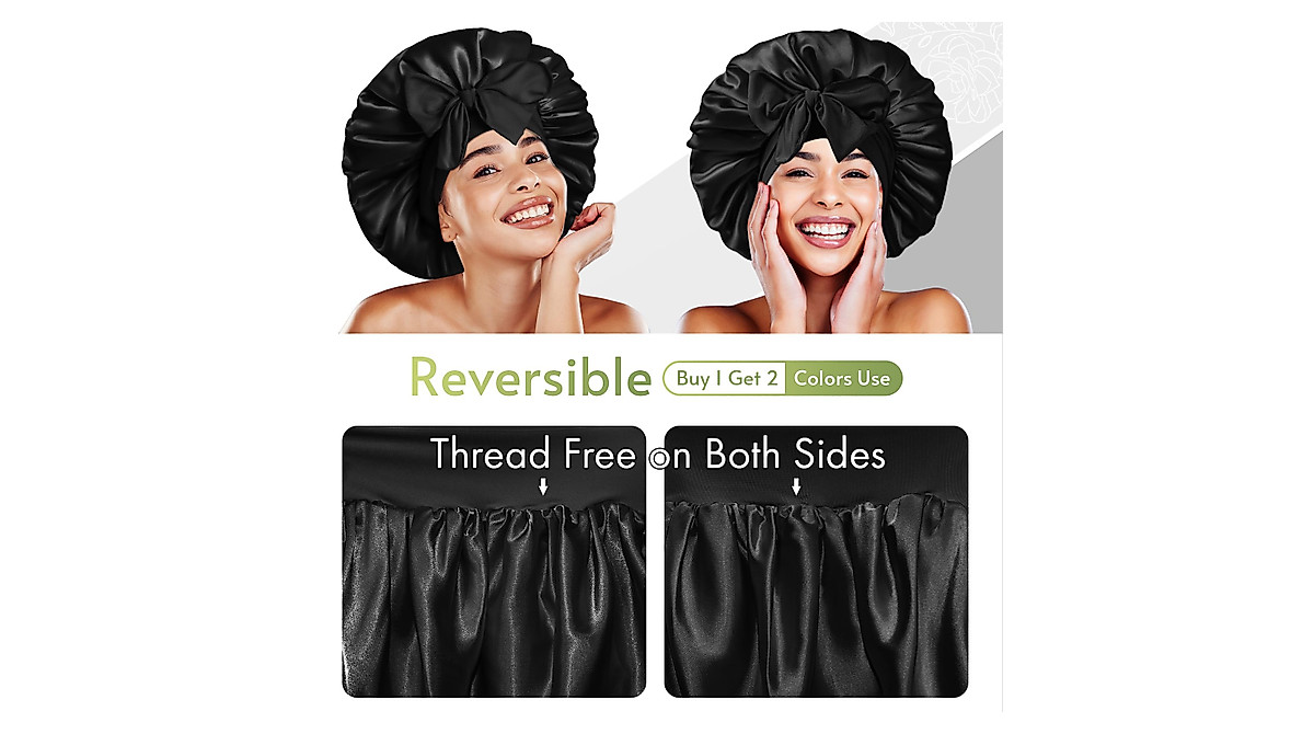 Bonnet Queen Large Silk Sleep Bonnet for Curly Hair & Big Hairstyles
