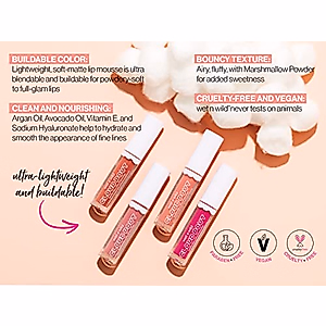 wet n wild Lip Cream Cloud Pout w/ Marshmallow, Dark Brown Love You Smore | Argan Oil | Vitamin E | Marshmallow Flavored