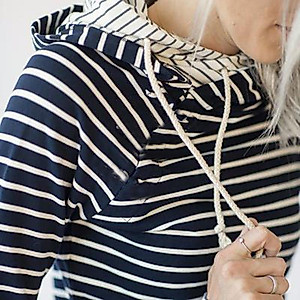 Women Blouse,IEason Womens Long Sleeve Hoodie Sweatshirt Jumper Hooded Pullover Tops Blouse (XL, Navy)