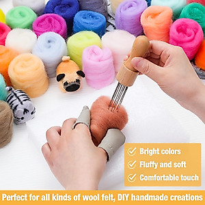 Needle Felting Kit,Wool Roving 40 Colors Set,Needle Felting Starter Kit,Wool Felt Tools with Felting Tool Instruction Included for Felted Animal Needle Felting Supplies