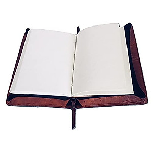 Leather Classic Bible Cover Book Cover with Back Pocket Brown