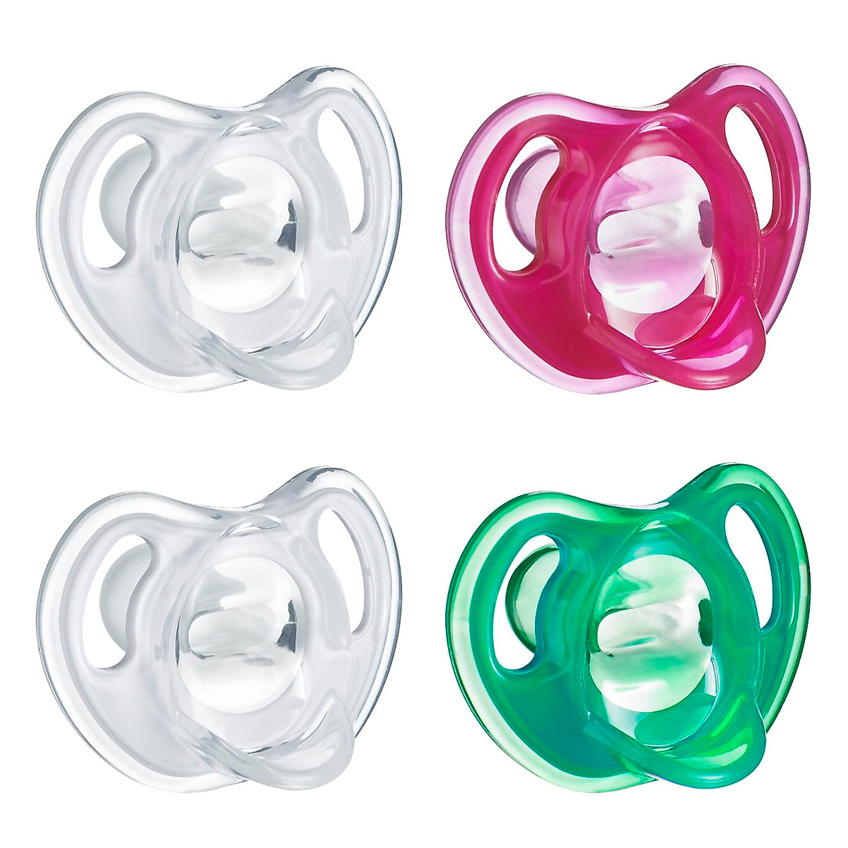Tommee Tippee Ultra-Light Silicone Pacifier, Symmetrical One-Piece Design, BPA-Free Silicone Binkies, 18-36m, 4-Count