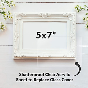 SimbaLux Acrylic Sheet Clear Plexiglass 5” x 7” 0.04” Thick (1mm) Pack of 10 Transparent Plastic Plexi Glass Board with Protective Paper for Photo Frame Replacement, DIY Display Projects, Craft