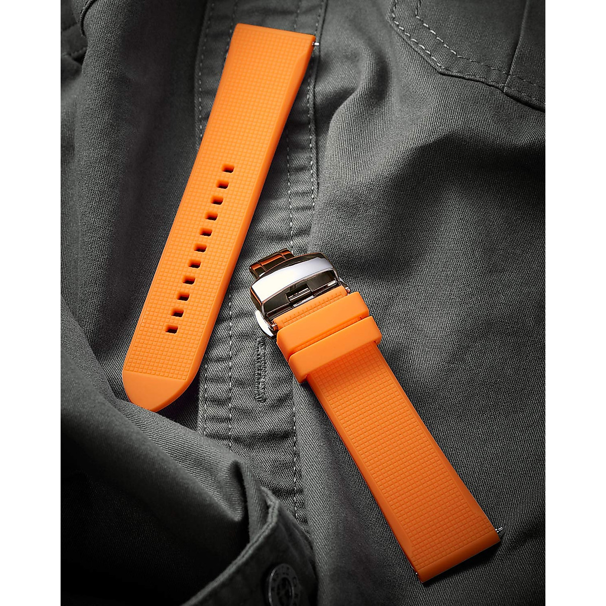 BINLUN Silicone Watch Bands Quick Release Rubber Sport Watch Straps 18mm 19mm 20mm 21mm 22mm 24mm Smartwatch Bands Replacement for Men and Women (White/Red/Black/Blue/Orange/Grey/Brown/Green)