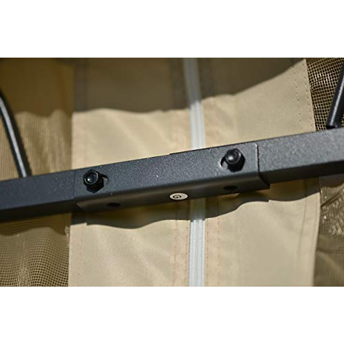 Freestanding Shelter Quality Double Tiered Grill Canopy, Outdoor BBQ Gazebo Tent with UV Protection, Beige 127" W