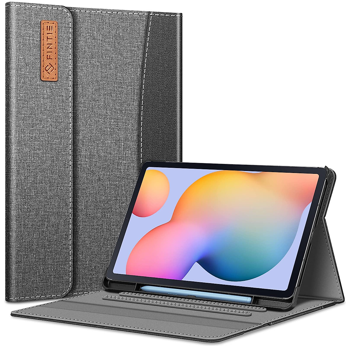 Fintie Case for Samsung Galaxy Tab S6 Lite 10.4 Inch 2024/2022/2020 with S Pen Holder, Multiple Angle Portfolio Cover with Pocket Auto Sleep/Wake, Gray