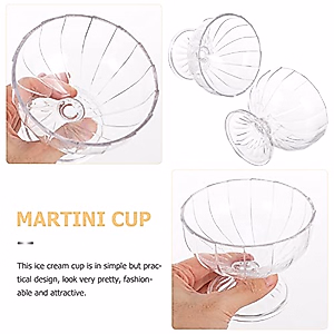 Beavorty 2pcs ice cream cup dessert cup container with lid footed trifle cups yogurt bowl Festival Cocktail Cup glass containers kids glasses Drinking Goblet child porridge cup plastic mini