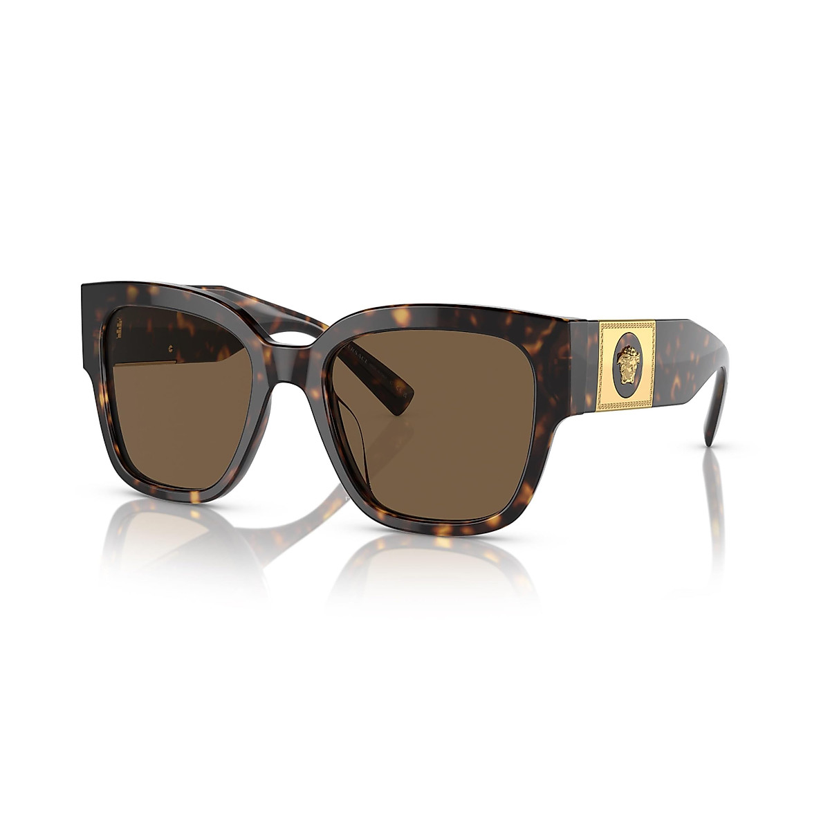 Versace VE 4437U 108/73 Havana Plastic Square Sunglasses Brown Lens