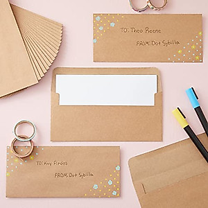 100-Pack #10 Brown Kraft Paper Business Envelopes Bulk for Checks, Invoices, Gift Certificates, Mailing Letters, Invitations, Documents, Forms, and Statements (4-1/8X9-1/2 in)