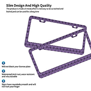 Haunted The Mansion License Plate Frames Cars Decor Universal Car Accessories Fits Standard US Vehicles for Women Men with 2 Holes with Black Screw Caps Pack 2