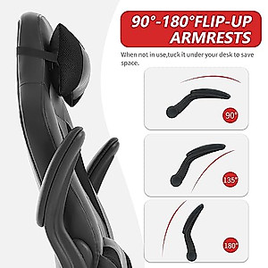 PayLessHere Gaming Chair Desk Chair Gamer Chair Ergonomic Office Chair With Lumbar Support Padded Up Arms Adjustable Headrest Pu Leather High Back Office Chair Gamer Chair For Adults Women Men (Black)