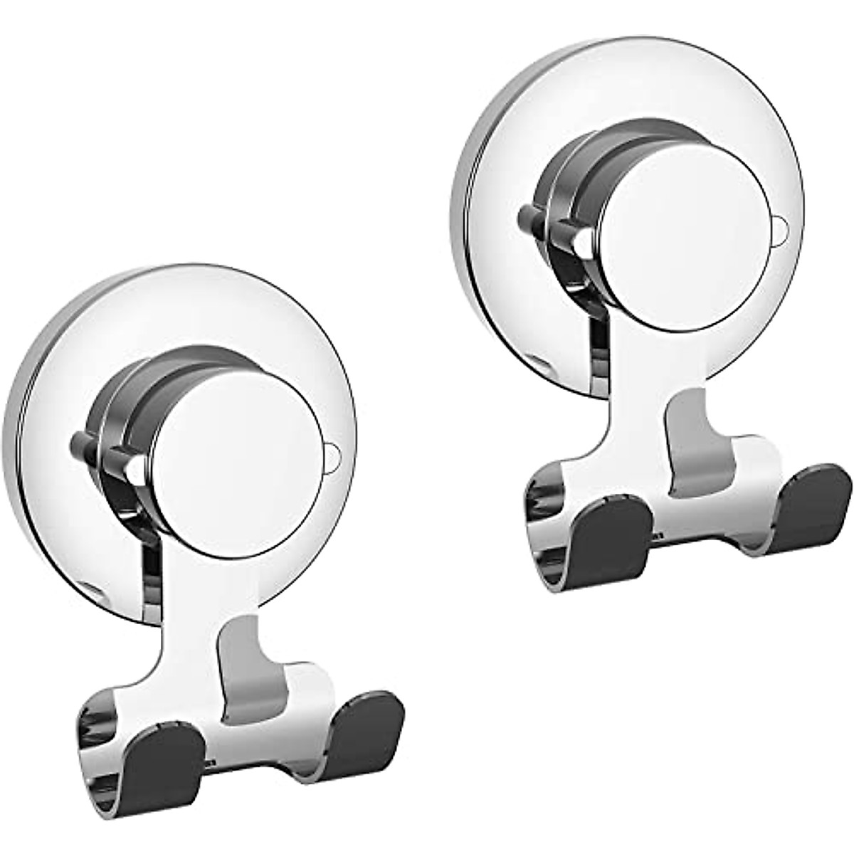 Suction Cup Hooks Razor Holder Powerful Vacuum Organizer for Towel, Razor, Coat, Bathrobe and Loofah 304 Stainless Steel Removable Hooks for Bathroom & Kitchen, Towel Hanger Storage (2 Pack)
