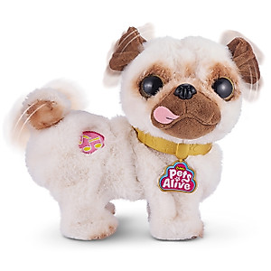 Pets Alive Poppy The Booty Shakin’ Pug – Interactive Dancing Plush Puppy by ZURU Robotic Realistic Soft Dog Stuffed Animal Toy for Kids, Girls