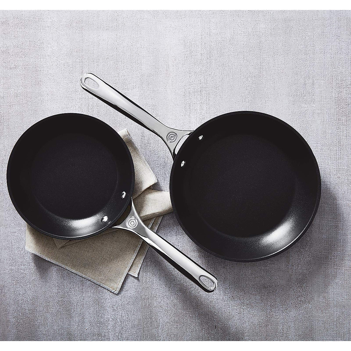 Le Creuset 8 Piece Multi-Purpose Enameled Cast Iron with SS Knobs, Stoneware, and Toughened Nonstick PRO Fry Pan Complete Cookware Set - Marseille