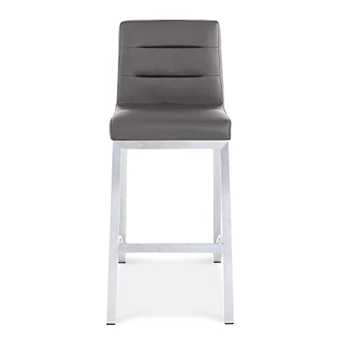 Zuri Furniture Lynx Counter Height Contemporary Bar Stool with Metal Base - Slate