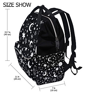 Diaper Bag Backpack, Moon And Stars Multifunction Travel Back Pack Maternity Baby Changing Bags, Large Capacity, Durable and Stylish