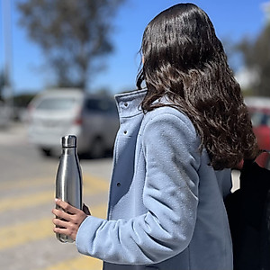 LaserGram Single Wall Stainless Steel Water Bottle, Skateboarding, Personalized Engraving Included